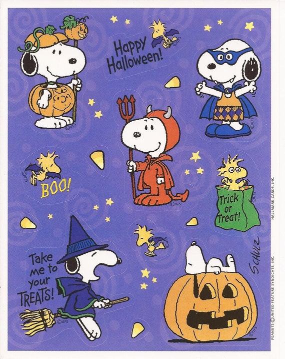 Vintage Hallmark Snoopy Woodstock Halloween Stickers Single Vintage Hallmark Snoopy Woodstock Halloween Stickers Single