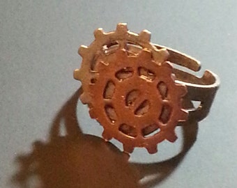 Popular items for silver gear ring on Etsy
