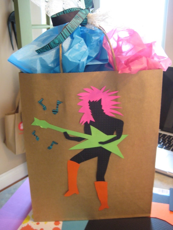 Items similar to 80's Theme Male Rock Star Gift Bag on Etsy