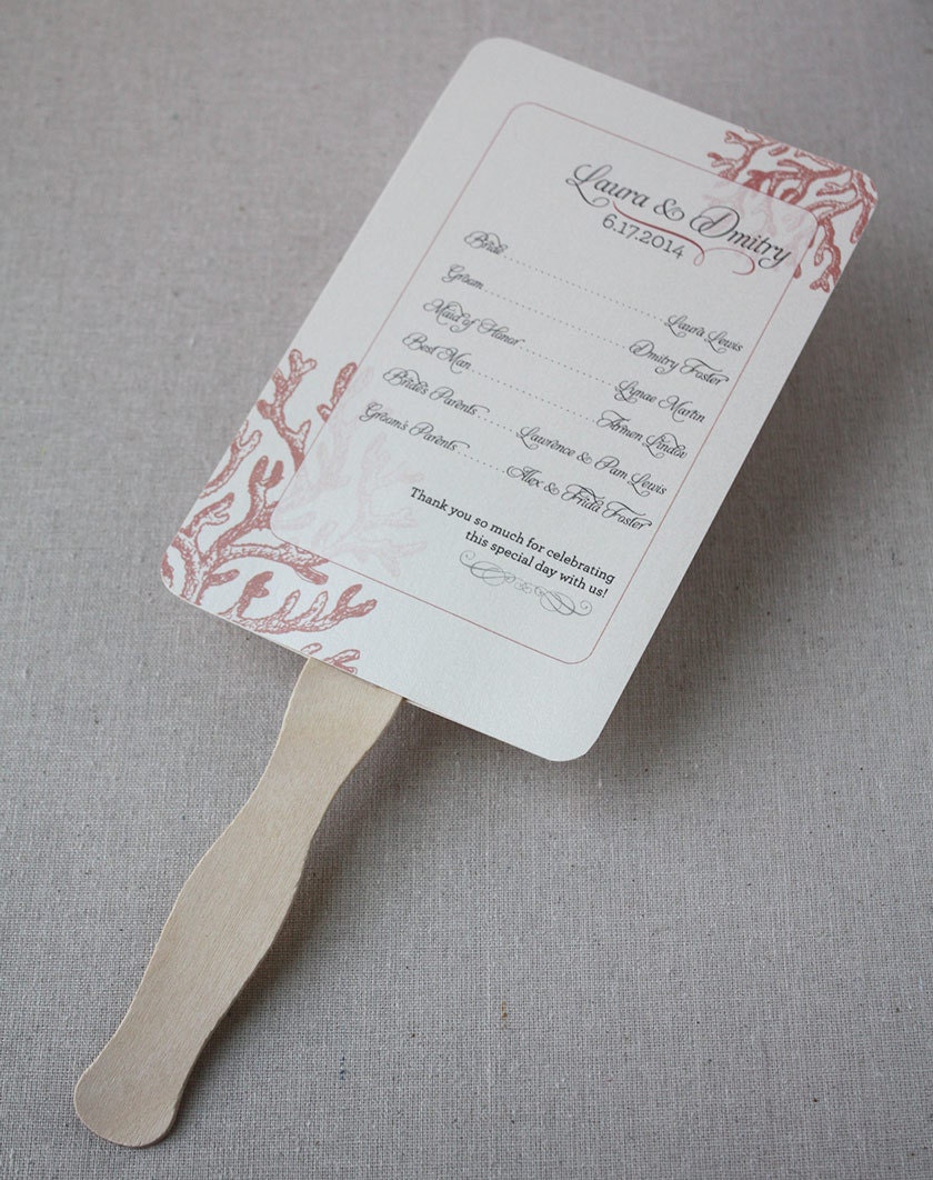 Wedding Ceremony Program Fans, Set of 40 – OnePaperHeart – Stationary ...