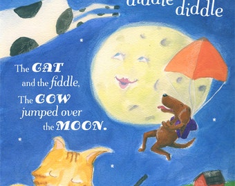 Hey Diddle Diddle felt finger puppet nursery rhyme felt