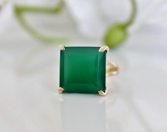 Popular items for square gemstone ring on Etsy