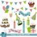 Colorful Birthday Digital Scrapbooking Clipart card