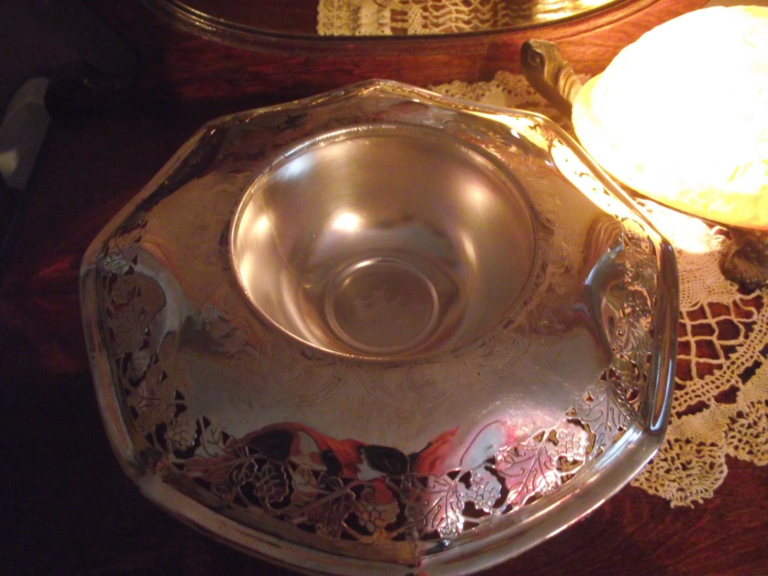 Silver Plate Decorative Bowl, Silver Plate Candy Dish, Nut Dish ...