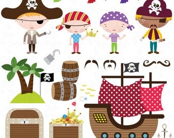 Cute pirate clipart | Etsy