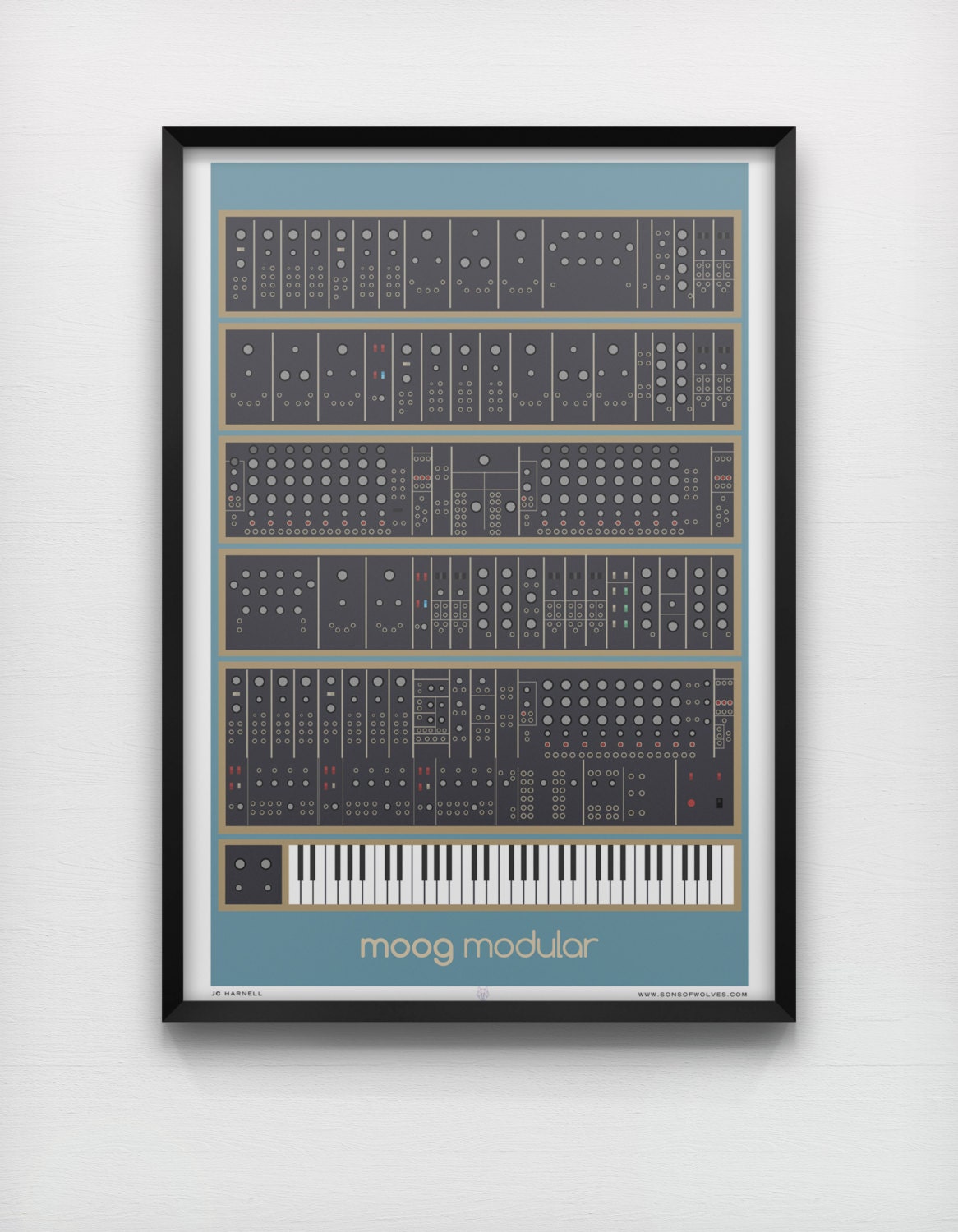 Moog Modular Art Print Analog Synth Vintage Graphic Poster