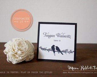 Love bird place card | Etsy