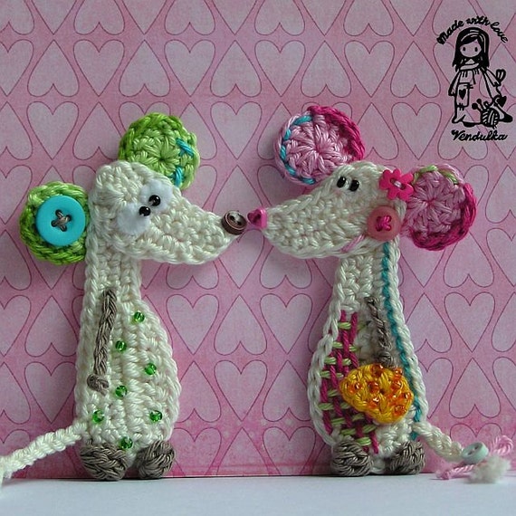 Crochet pattern mouse applique DIY by VendulkaM on Etsy