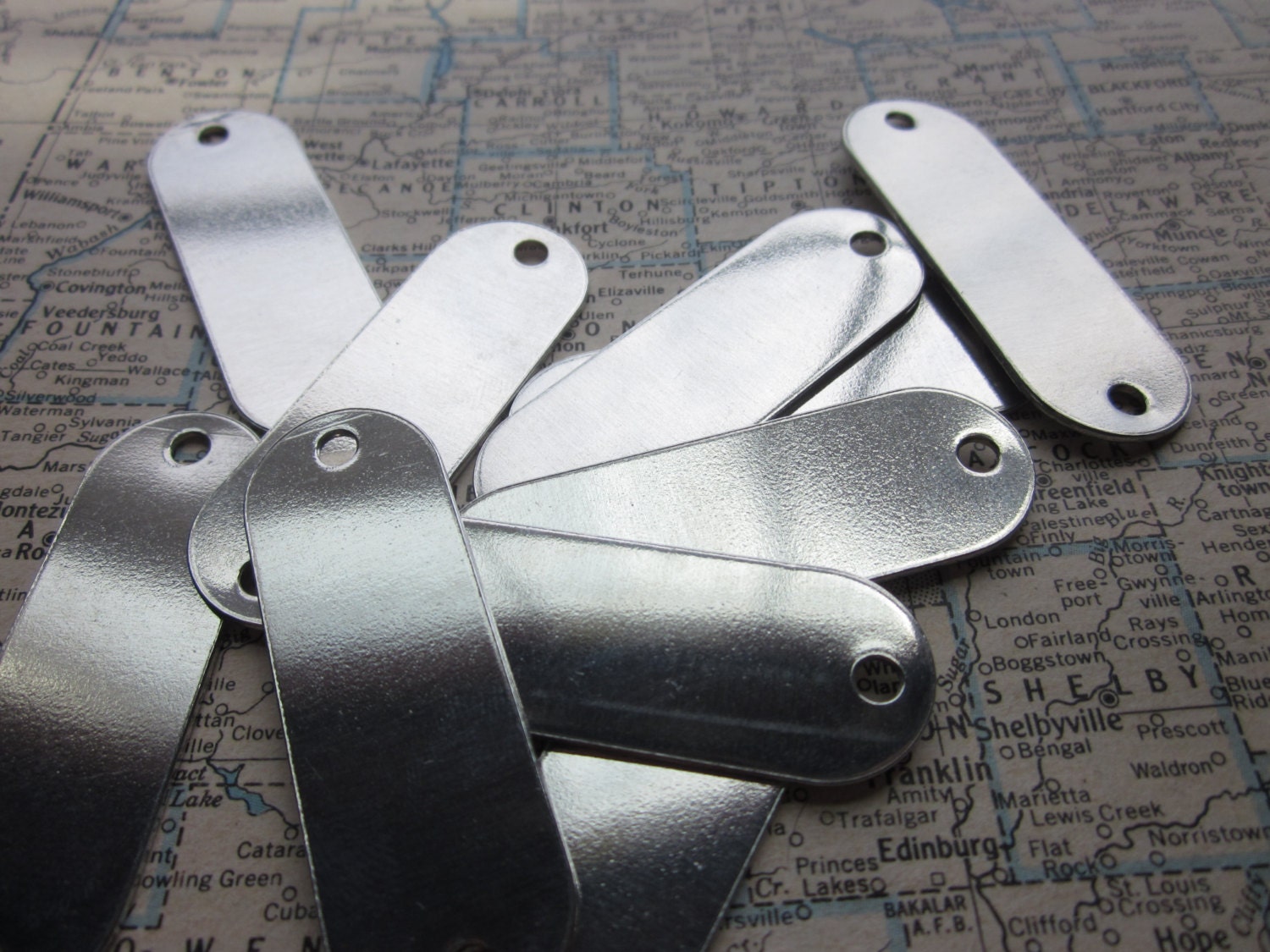 10 TUMBLED Aluminum Rounded Rectangle Blanks 18 Gauge