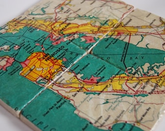 Philadelphia Map Coasters by thepaintedlily on Etsy
