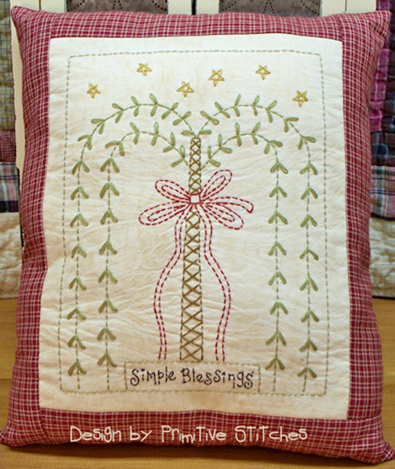 Simple Blessings Willow-Primitive Stitchery E-PATTERN-by