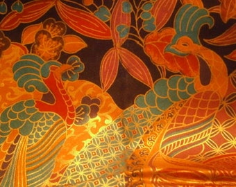 PEACOCKS FABRIC Large Pc. for Pillow Cover, DIY