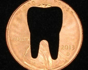 Lucky penny with smiley face cut out by wardscorner on Etsy