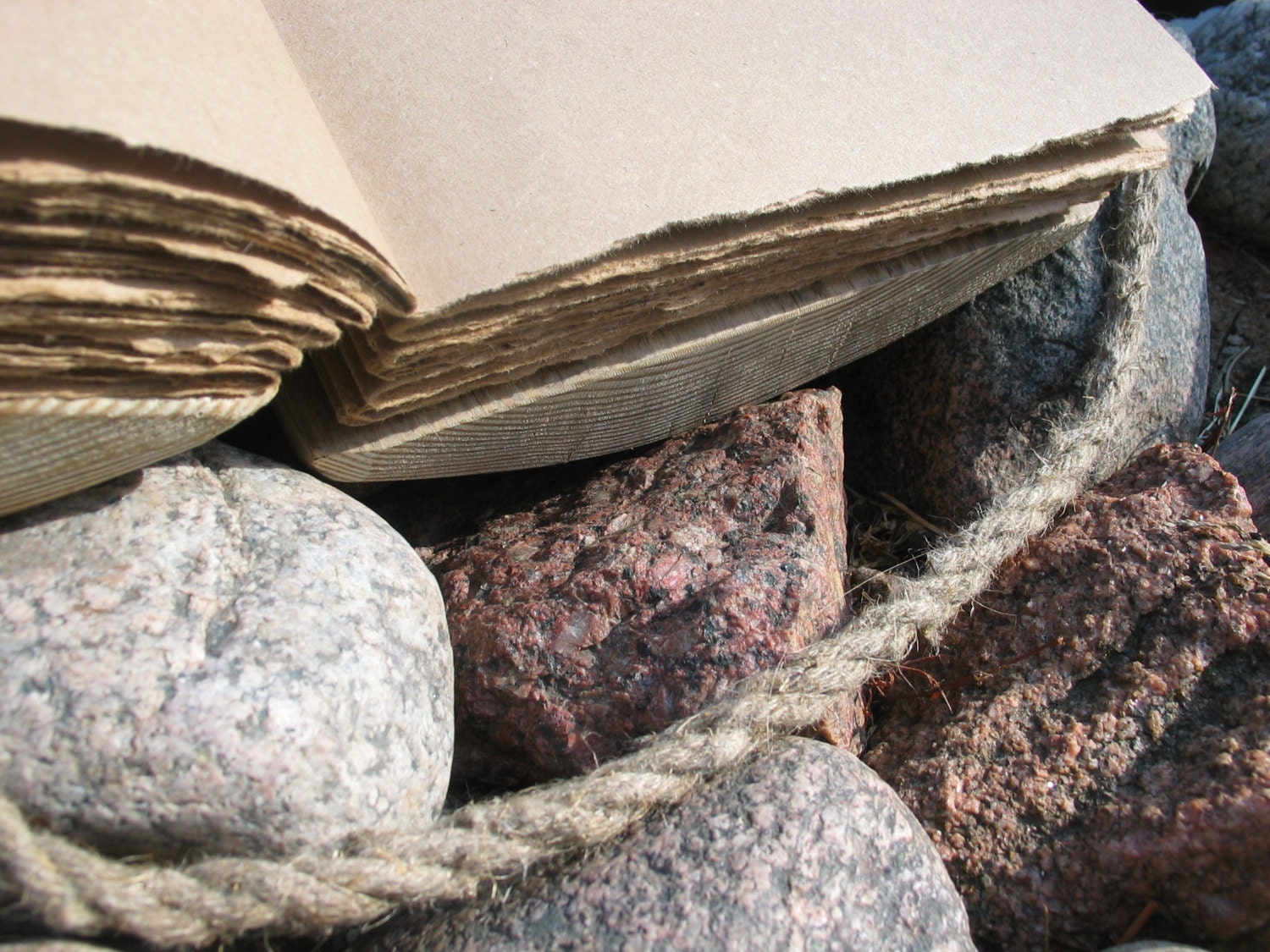 Rustic wood journal personalised with heart and names by crearting