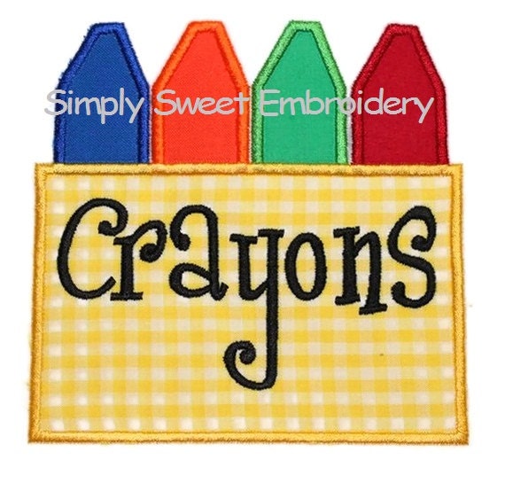 Crayons Machine Embroidery Applique Design
