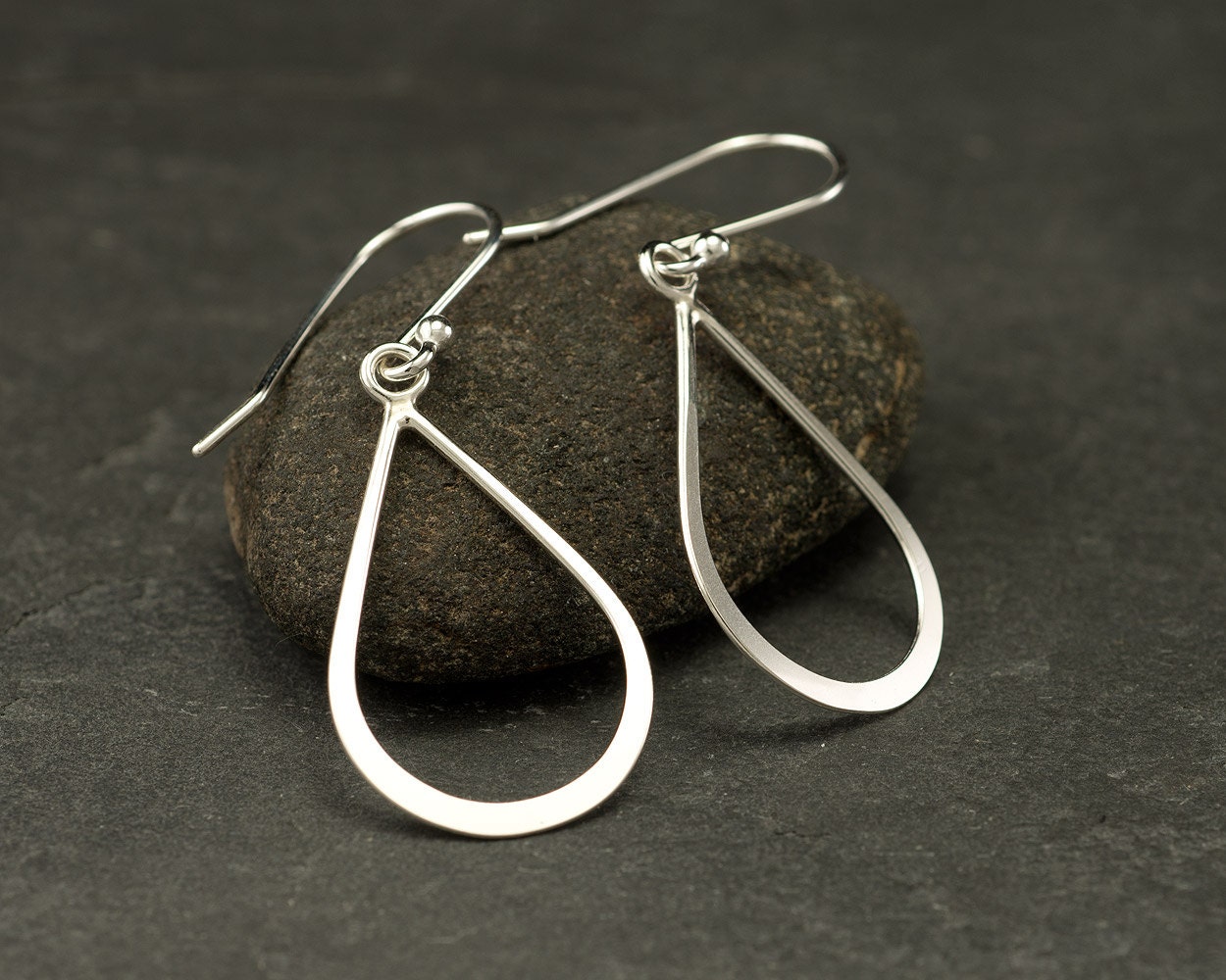 Silver Drop Earrings Sterling Silver Teardrop Earrings
