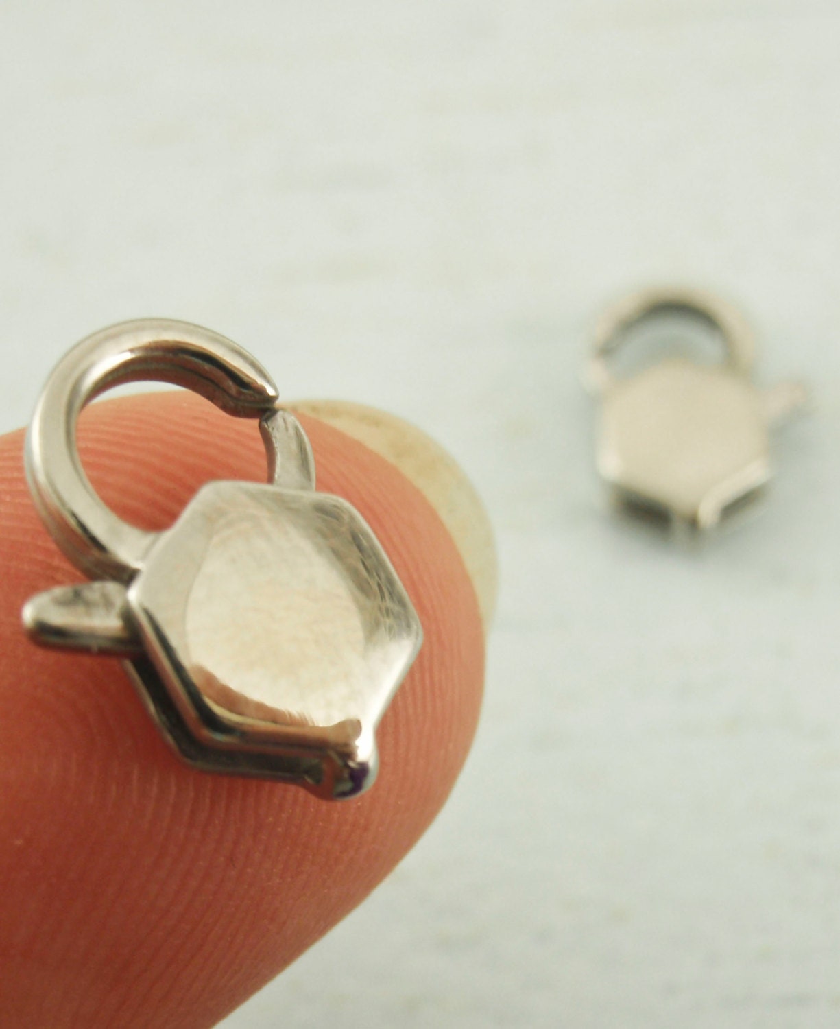 1 Stainless Steel Lobster Clasp Unique Hexagon by UnkamenSupplies