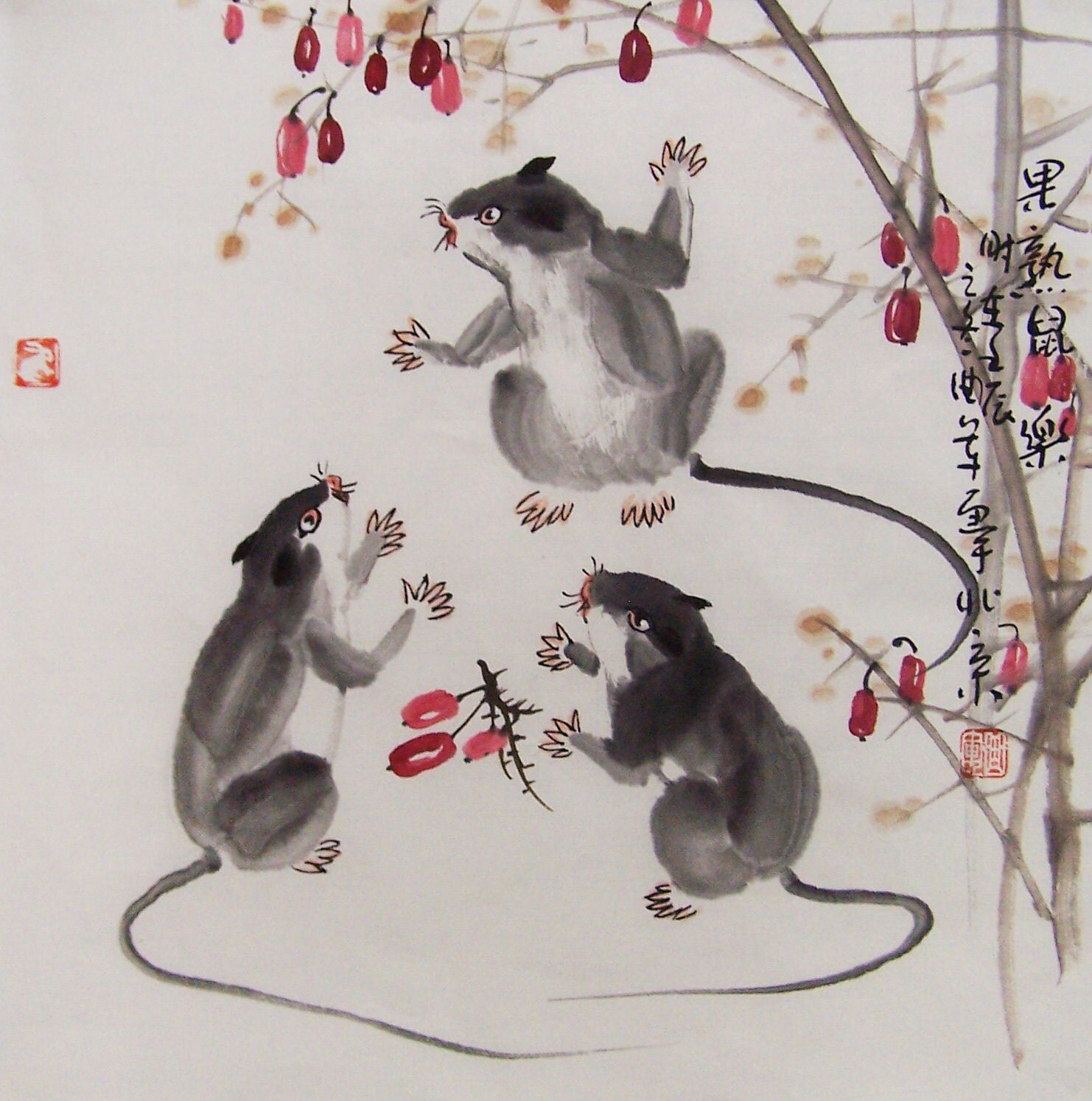 mouse paintings Original chinese painting oriental art