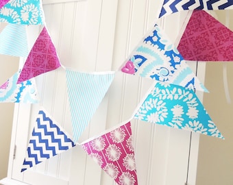 Shabby Chic Fabric Banner Bunting Garland by vintagegreenlimited