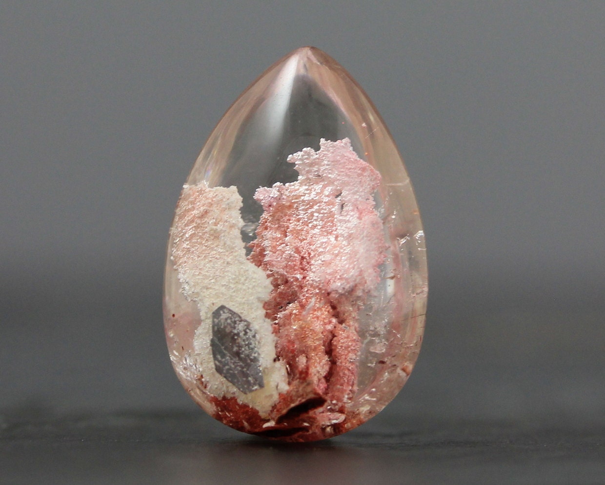 Red Phantom Quartz Clear Crystal Stone with by beadsaddict