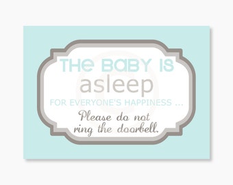 Baby is sleeping/ Do not Ring The Doorbell/ sign/ 5x7 print/ Please Do ...