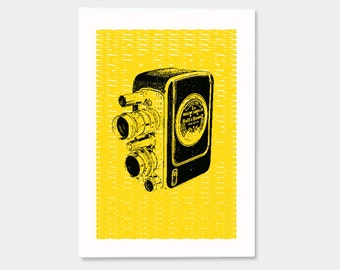 Vintage Camera Art Print Lubitel Screenprint by RobertRatPrints
