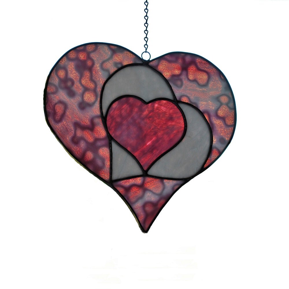 Valentine Heart Stained Glass Suncatcher