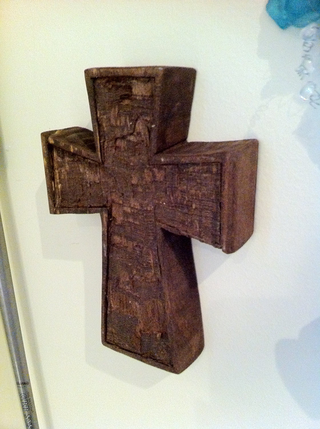 Wooden Wall Cross Hand Carved