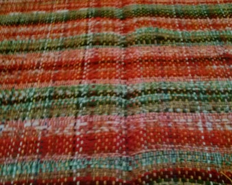 Red and Green Shades Handwoven Rag Rug