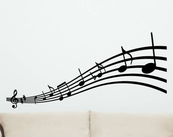 Music notes decal | Etsy