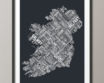 Typography Text Map of Germany Map Art Print 275