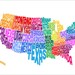 United States Typography Text Map Art Print 209