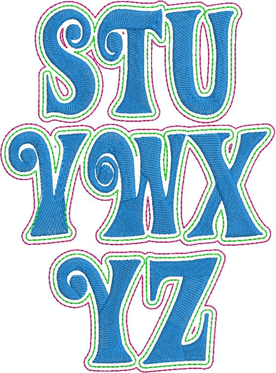 Activ Outline Machine Embroidery Font
