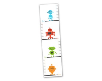 Growth Chart - Robot Series - height chart, nursery decor, modern ...