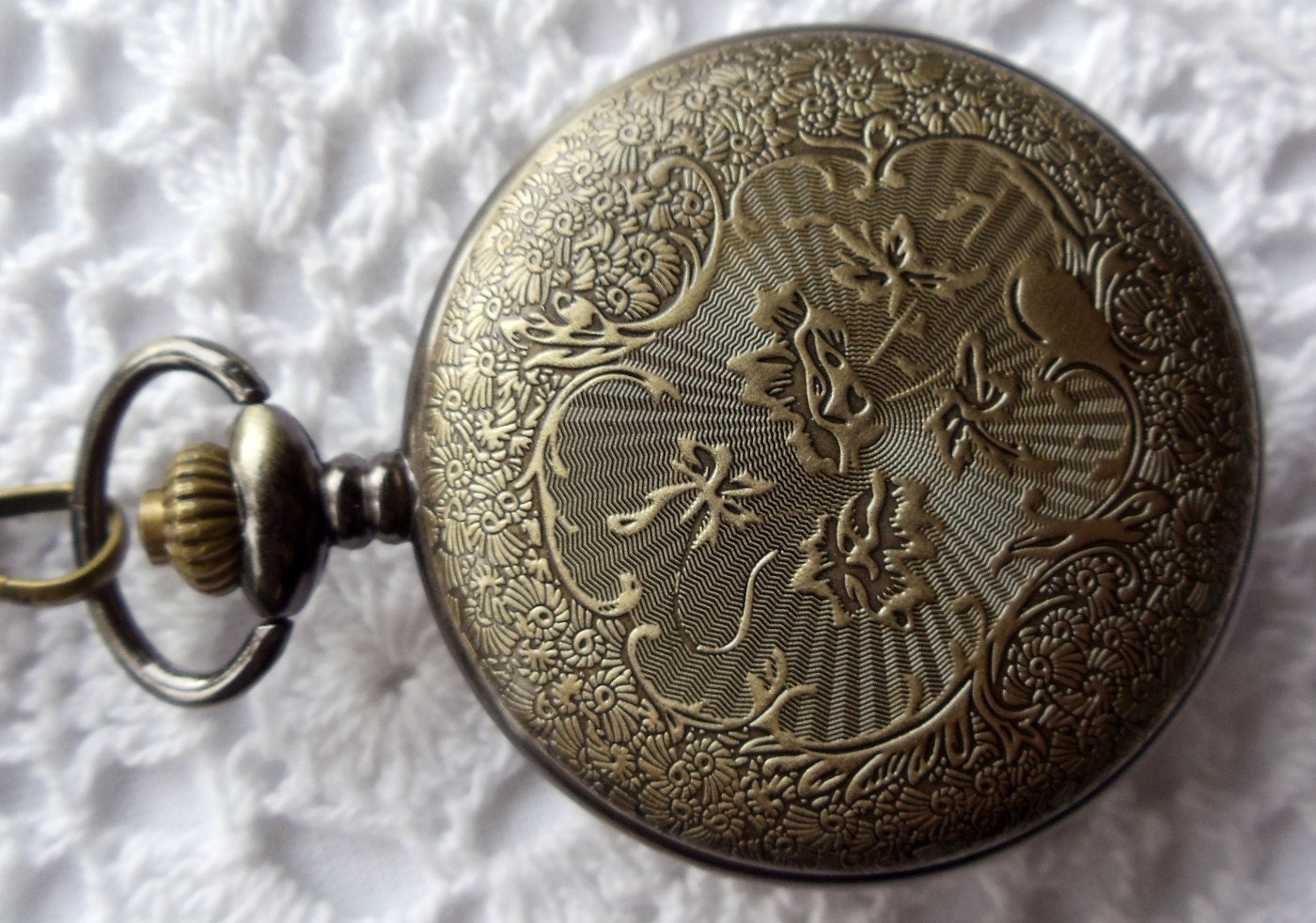 Bat pocket watch Men's goth bat pocket watch in antique