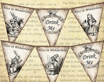 Popular items for wonderland bunting on Etsy