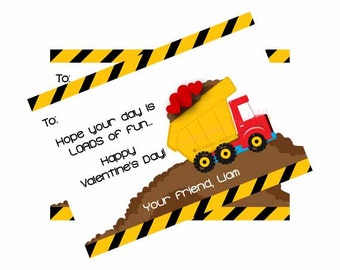 Items similar to Truck Valentine's Day Printable Cards, Valentine Mini ...