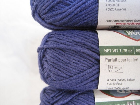 Red Heart Eco-Ways Bamboo Wool Yarn Violet 3540 by KnitToo on Etsy