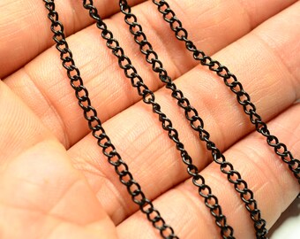 33 Feet 10 meters Black Chain 2 mm Circle Thickness of