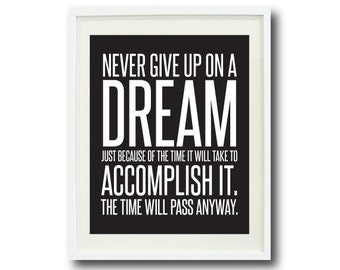 Never give up poster | Etsy