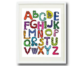 Popular items for monster alphabet on Etsy