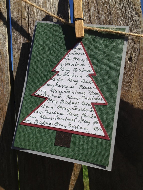 Items similar to Rustic Christmas Tree Cards on Etsy