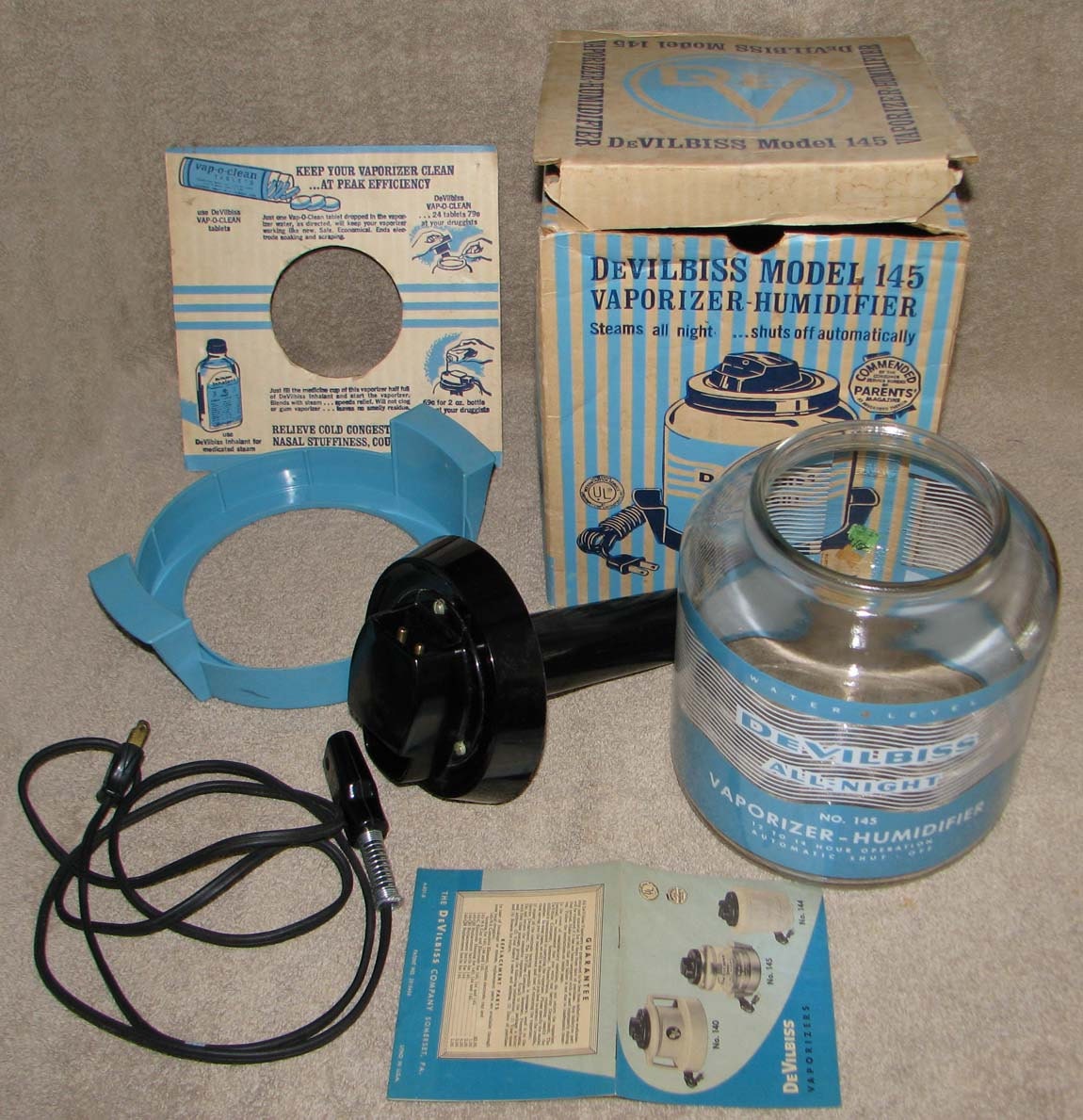Working Vintage DeVilbiss Vaporizer/ Humidifier Model 145 from