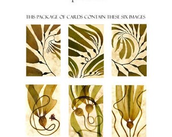 Seaweed Art Cards Green