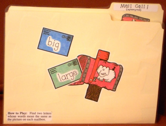 MAIL CALL Synonyms File Folder Game by NoBatteryReqrdGames