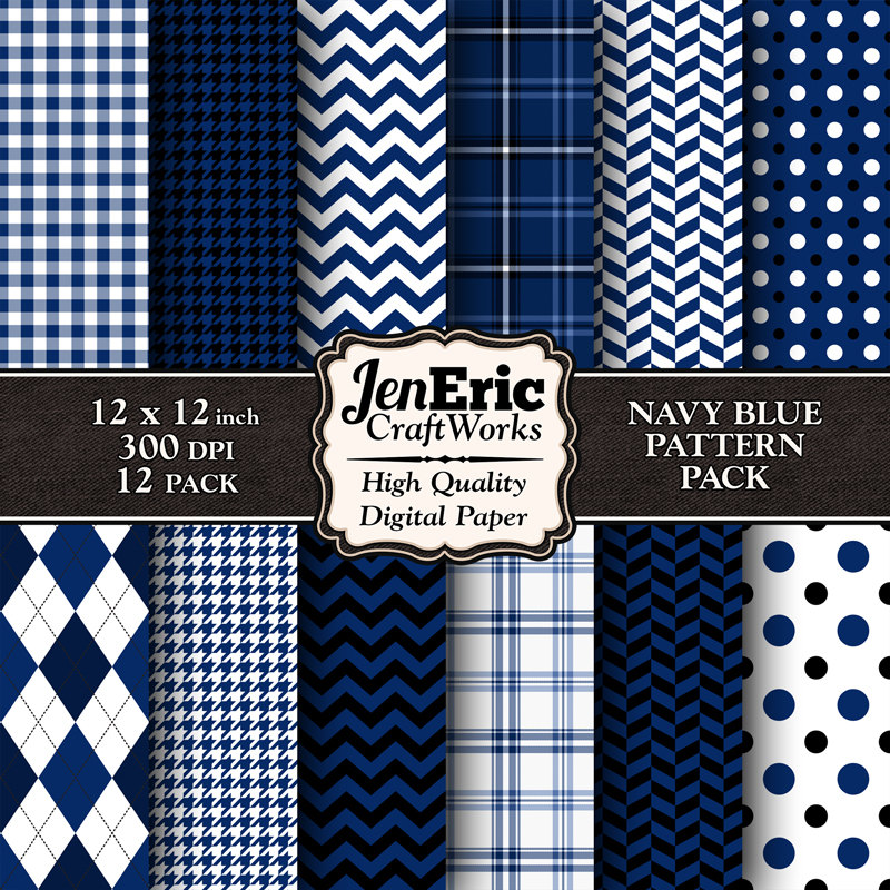 Navy Digital Paper Printable Blue Navy Digital Background