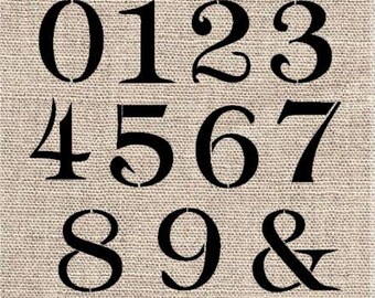 Typography Number Stencil Set