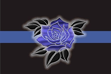 5 inch Thin Blue Line Family Blue Rose Reflective Decal SKU: