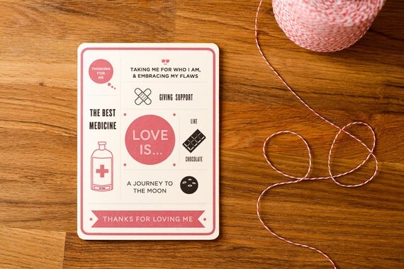 Items similar to Love is ... Card for your love ones - blank/folded on Etsy