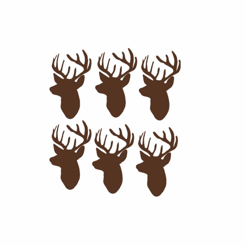 Deer head vinyl decals camo wedding Receive 6 per sheet
